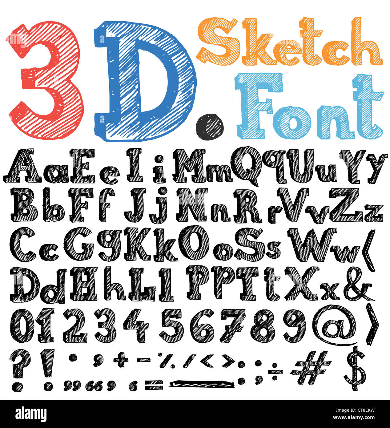 complete vector font set Stock Photo - Alamy