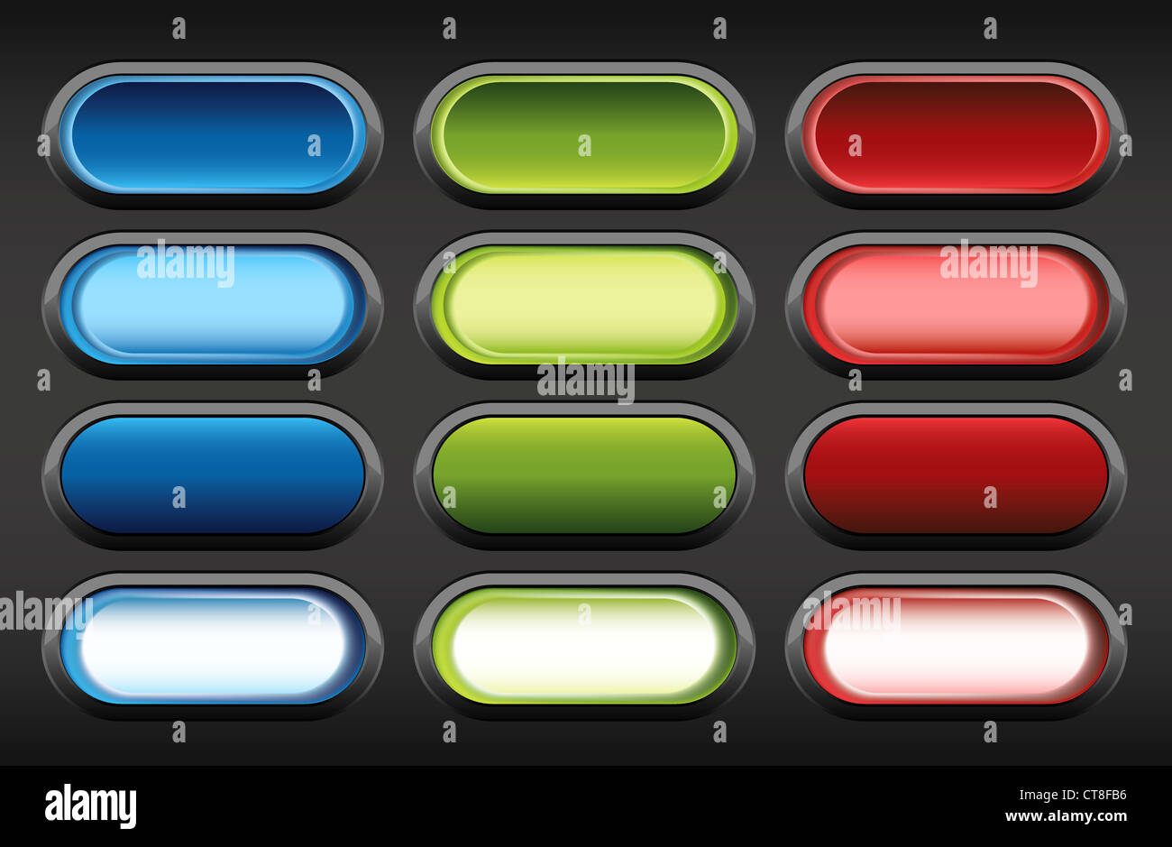 set of glossy buttons Stock Photo - Alamy