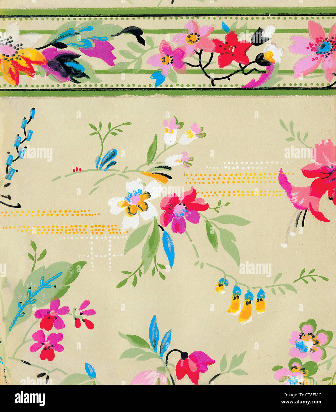 Vintage American Wallpaper Pattern 1930s Stock Photo - Alamy
