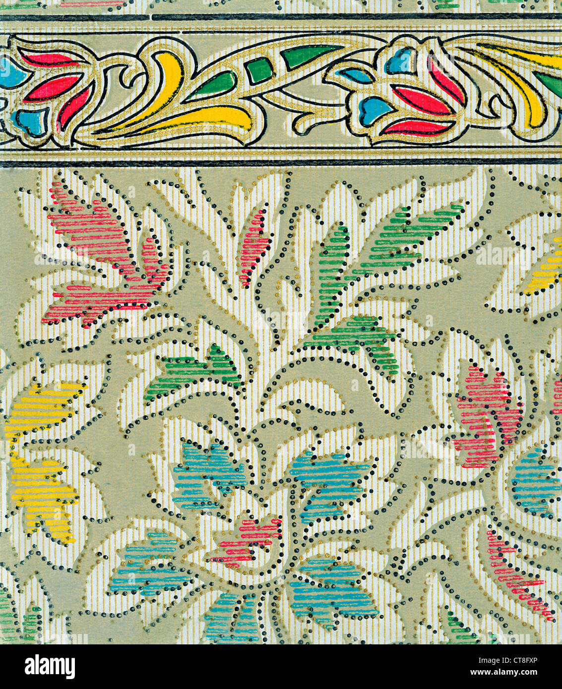 Vintage American Wallpaper Pattern 1930s Stock Photo - Alamy