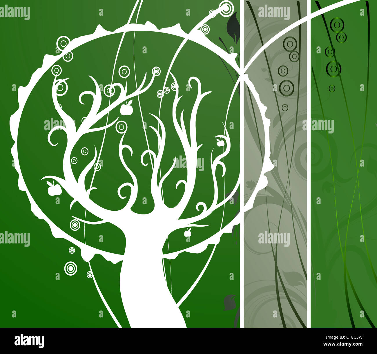 beautiful illustration of an abstract tree with leaves Stock Photo - Alamy