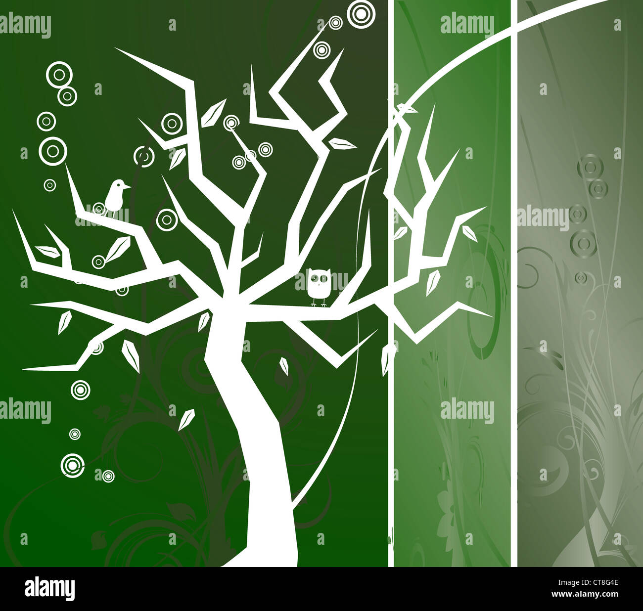 beautiful illustration of an abstract tree with leaves Stock Photo - Alamy