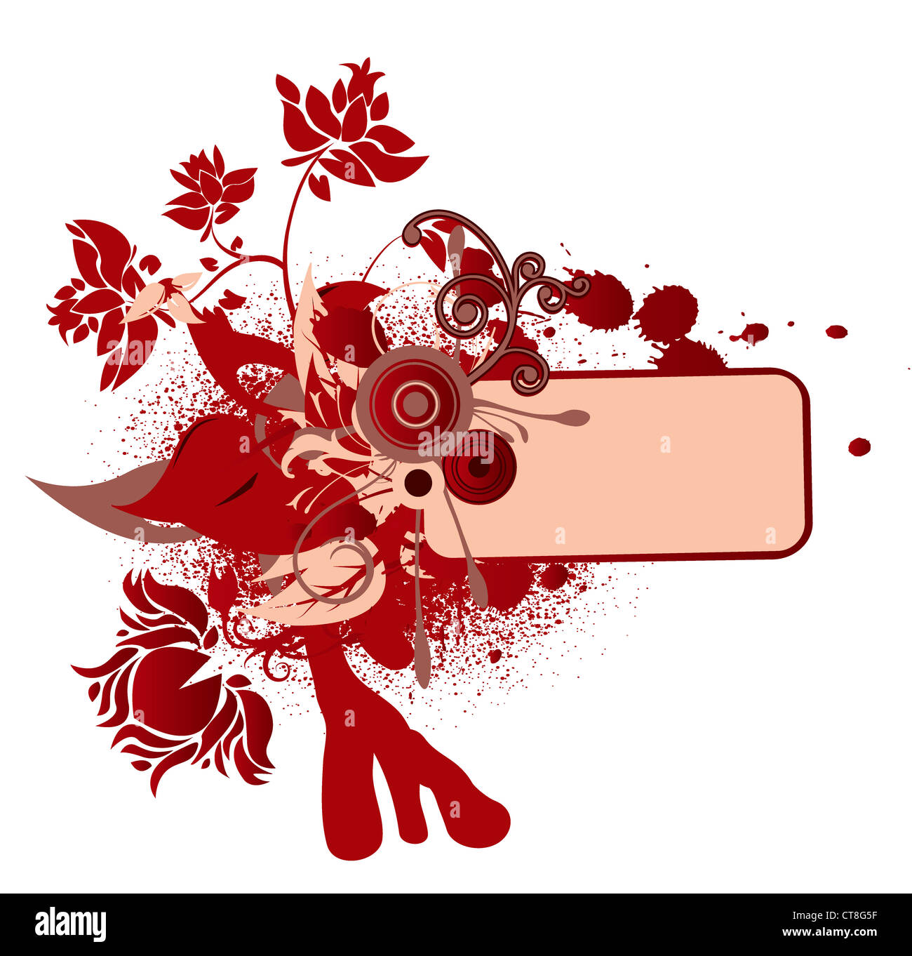 beautiful illustration of a abstract floral frame Stock Photo - Alamy