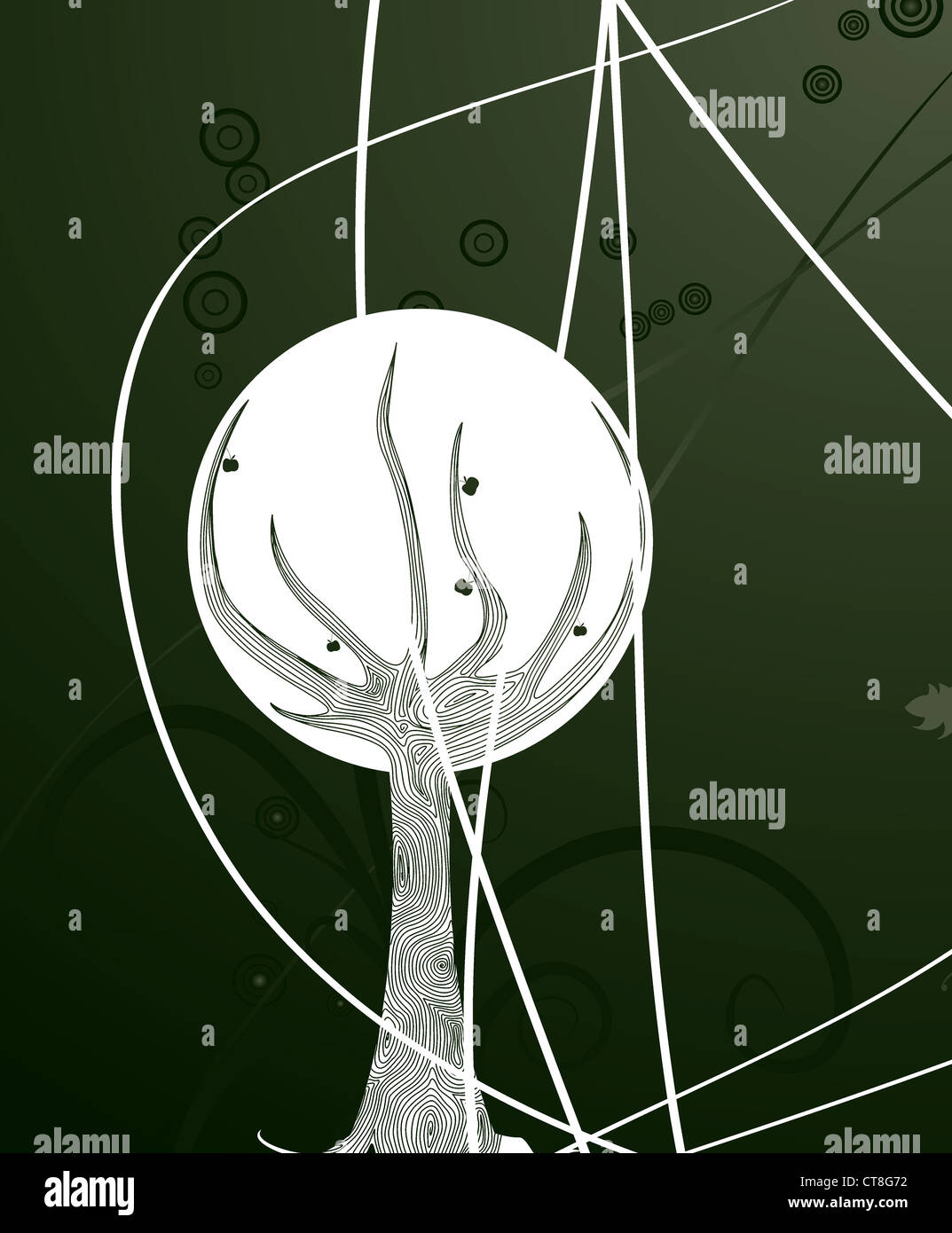 beautiful illustration of an abstract tree with leaves Stock Photo - Alamy