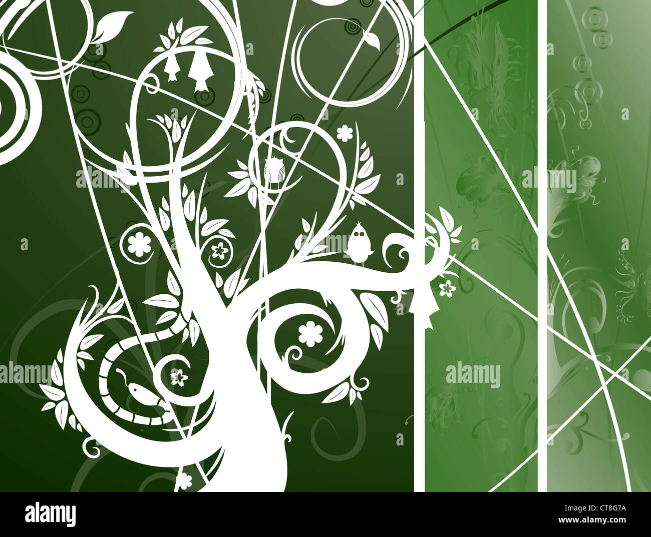 beautiful illustration of an abstract tree with leaves Stock Photo - Alamy