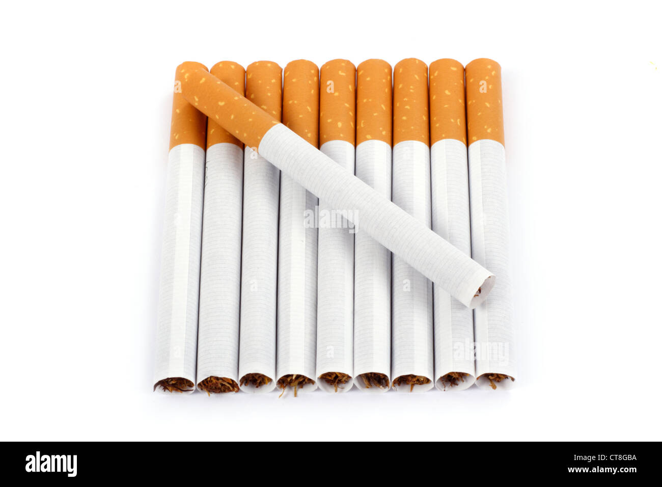 Cigarette objects photo on the white background Stock Photo - Alamy