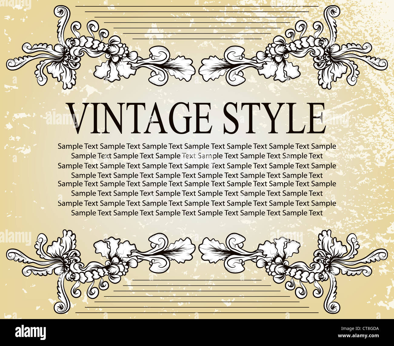 vintage floral frame Stock Photo - Alamy