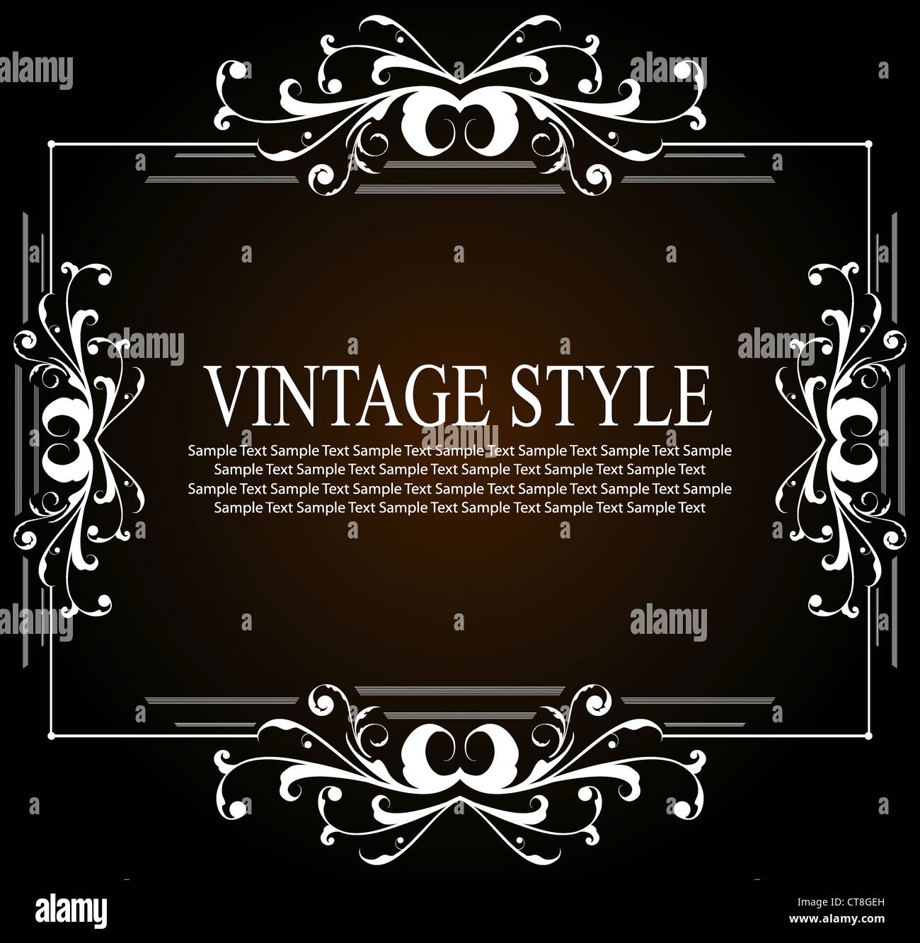 vintage floral frame Stock Photo - Alamy