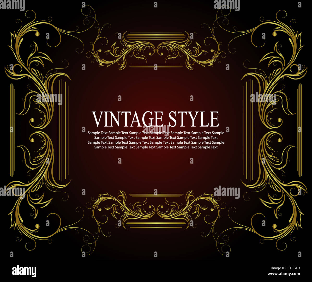 vintage floral frame Stock Photo - Alamy