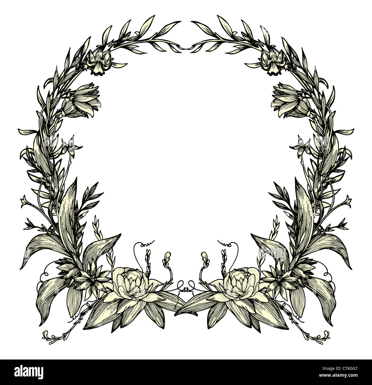 vintage floral frame Stock Photo - Alamy