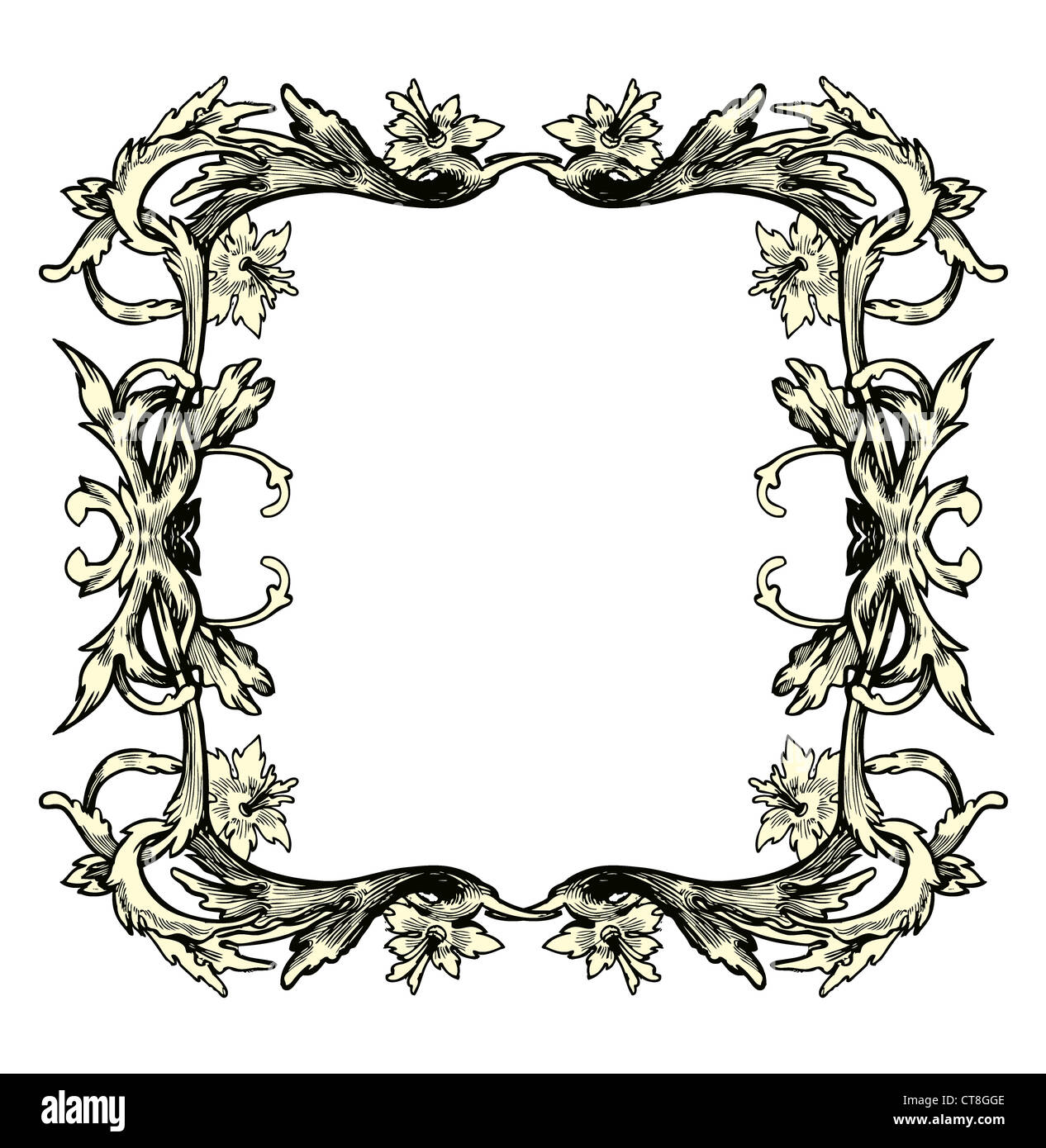 vintage floral frame Stock Photo - Alamy