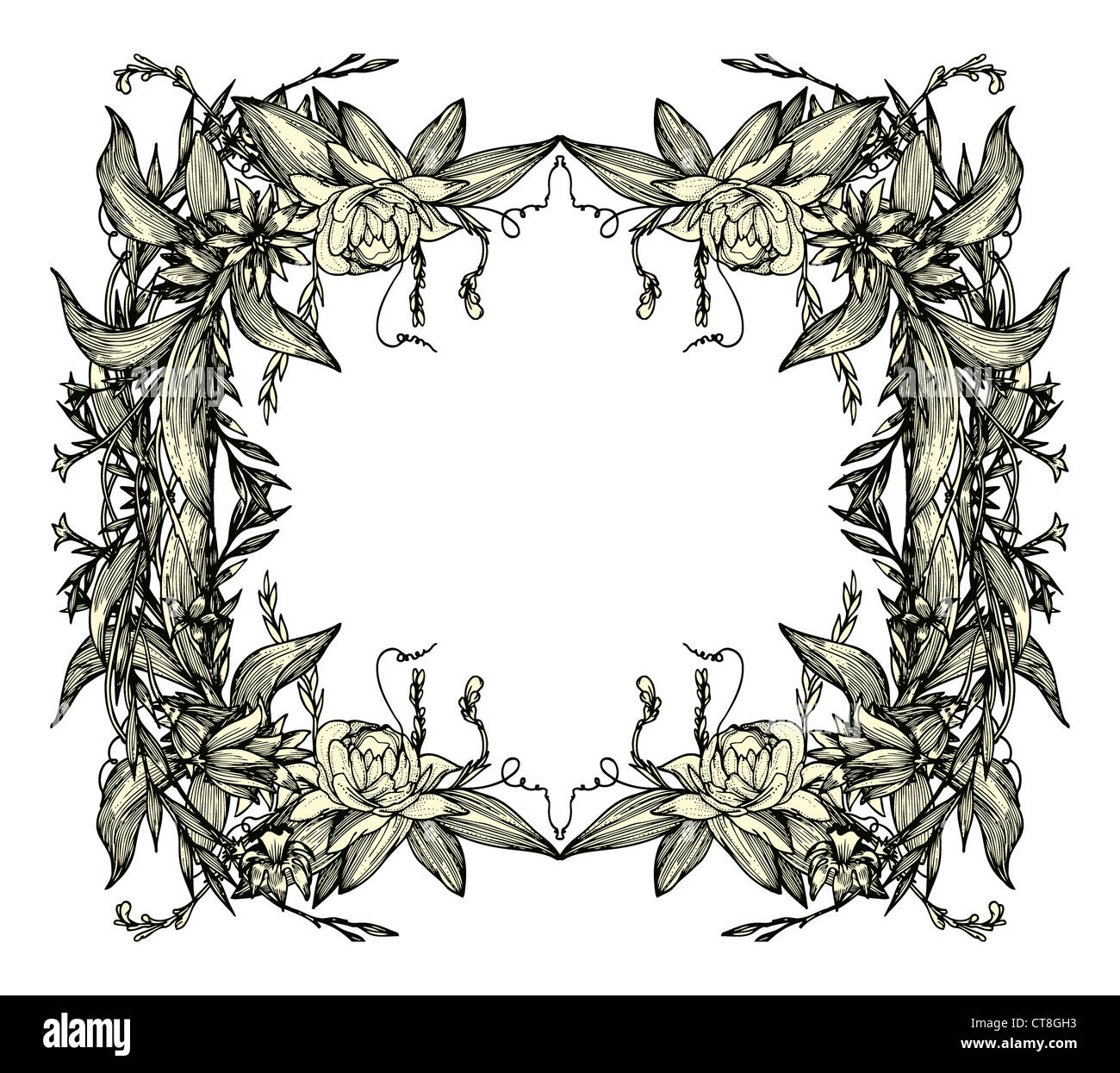 vintage floral frame Stock Photo - Alamy