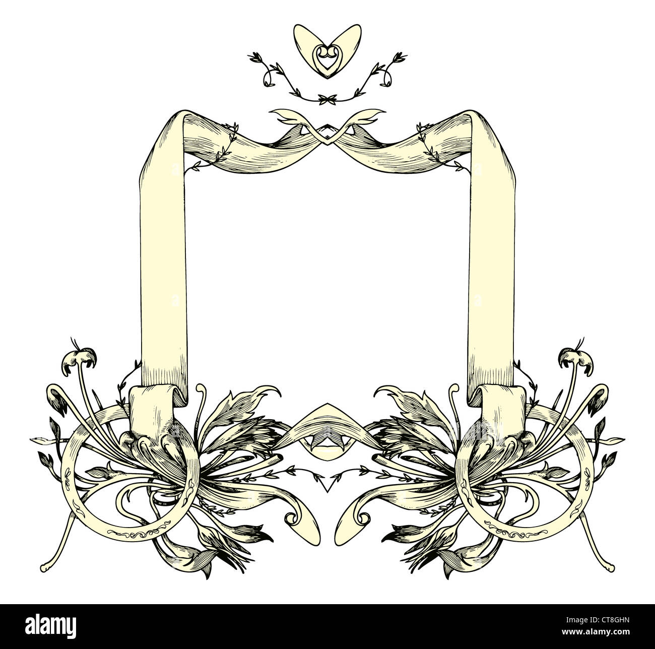 vintage floral frame Stock Photo - Alamy