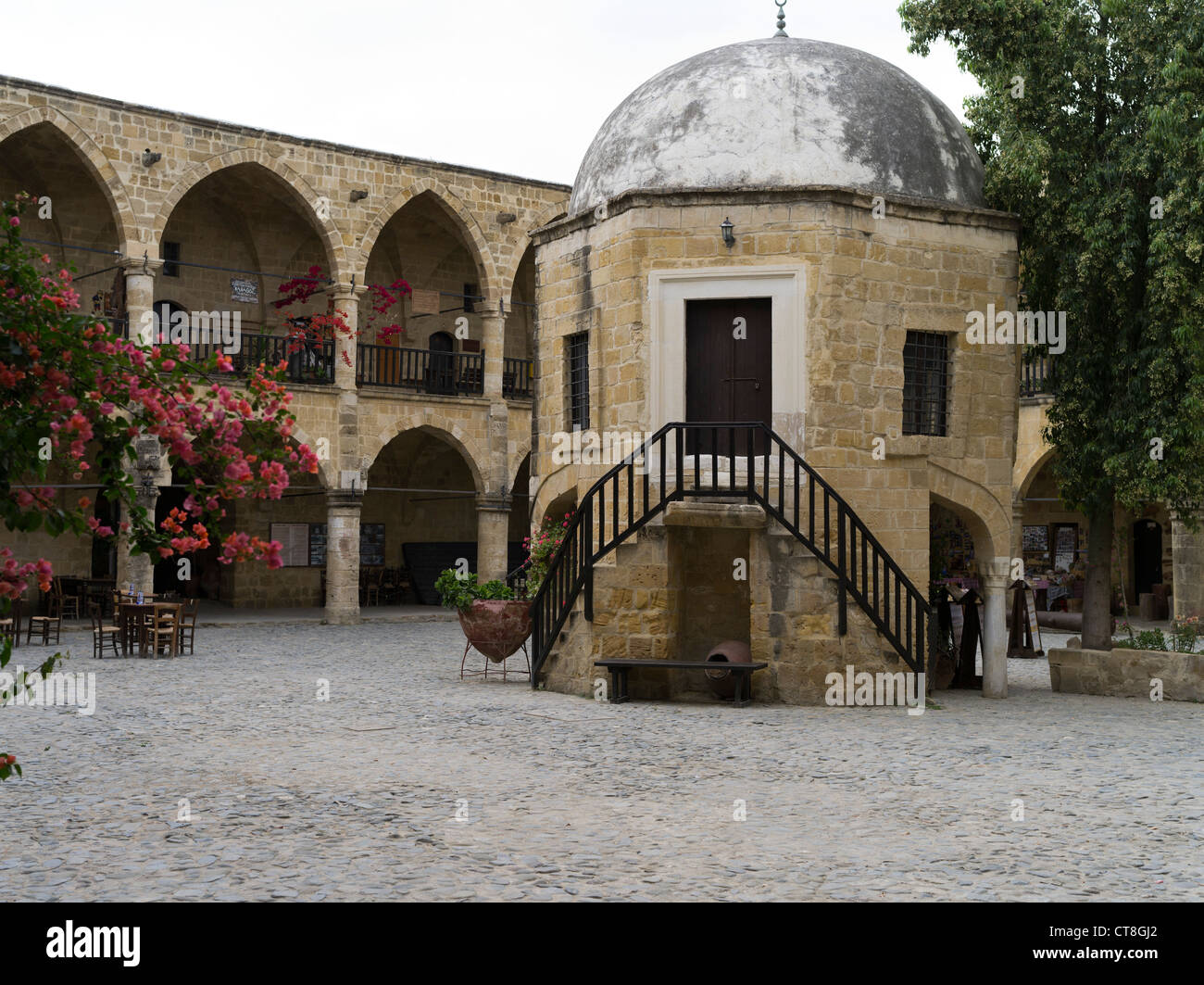 dh Old Town North NICOSIA CYPRUS Buyuk Han Big Inn courtyard Lefkosa ...