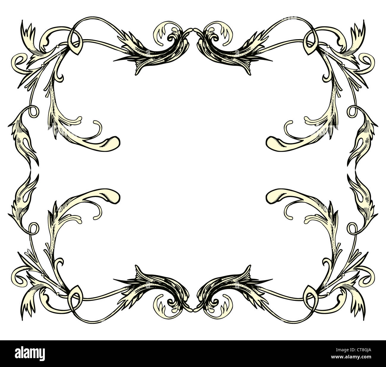 vintage floral frame Stock Photo - Alamy
