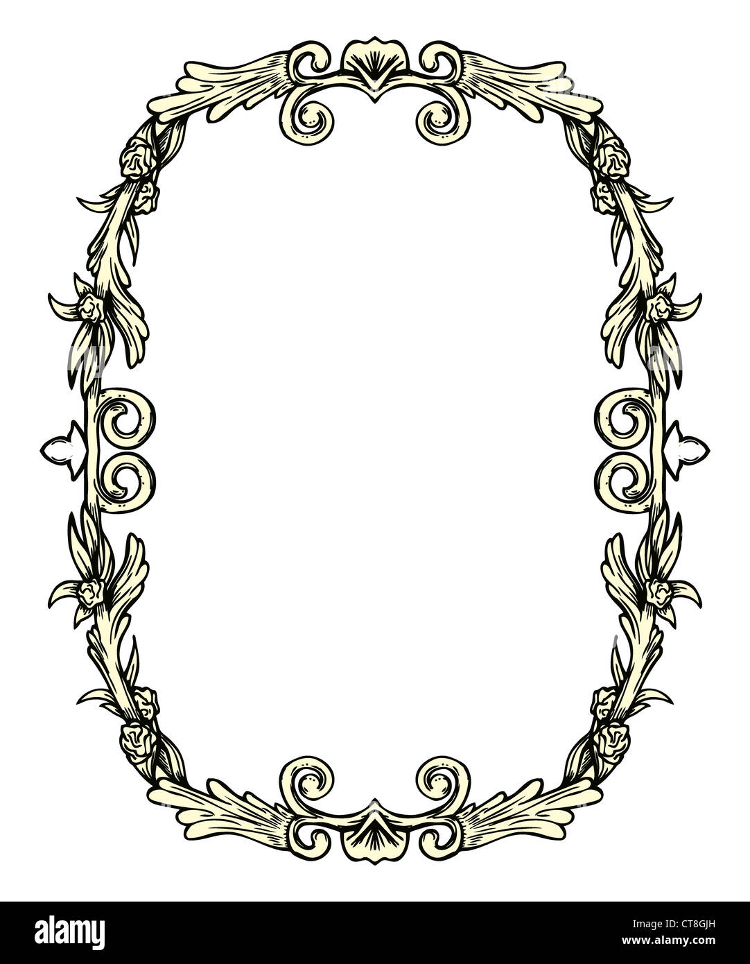 vintage floral frame Stock Photo - Alamy