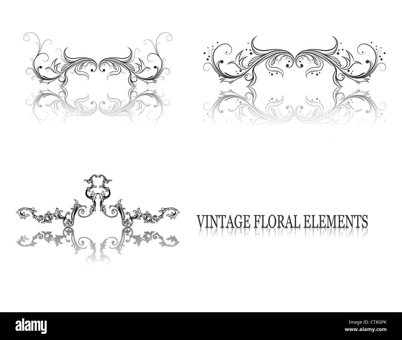 vintage floral elements Stock Photo - Alamy