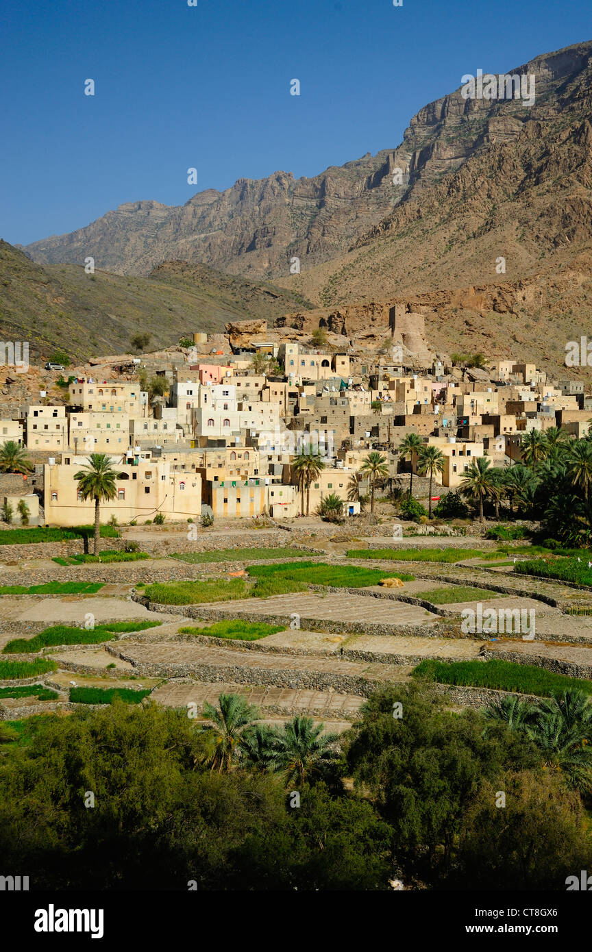 The village of Balad Sayt, Western Hajar Mountains, Oman Stock Photo ...