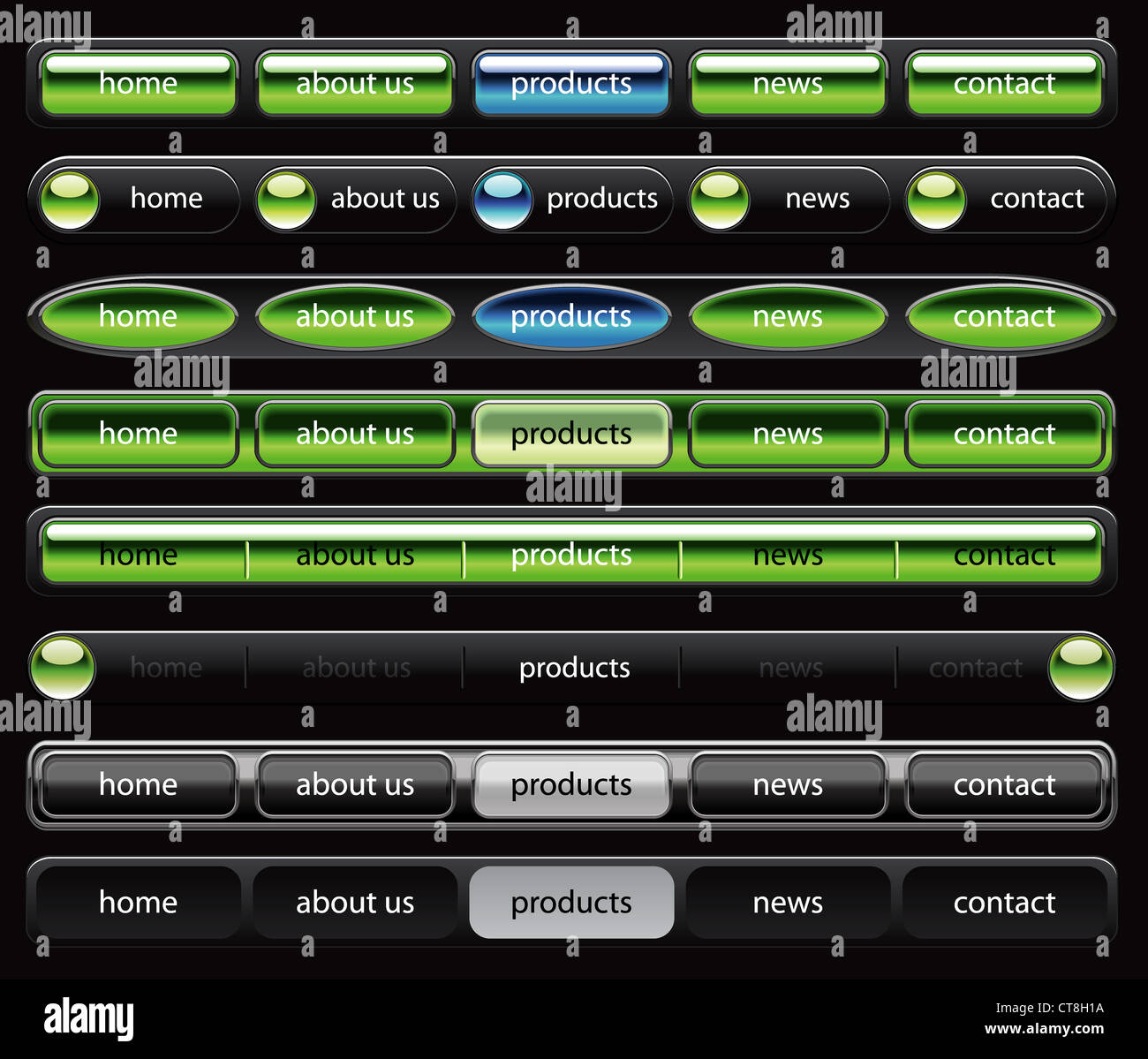 vector web navigation templates Stock Photo - Alamy