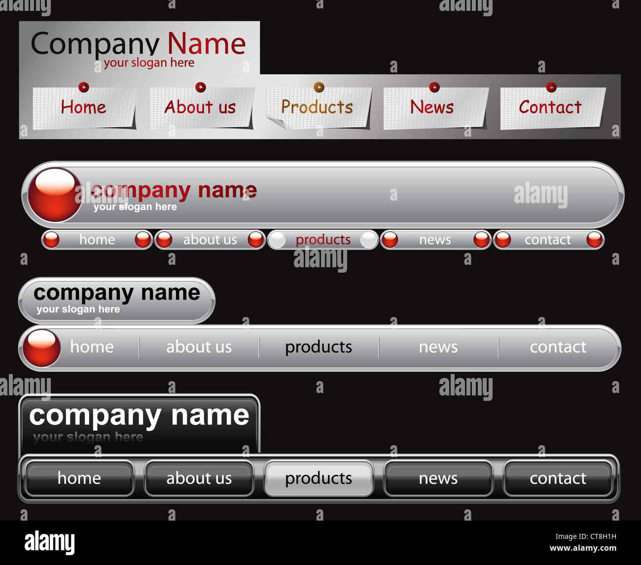vector web navigation templates Stock Photo - Alamy