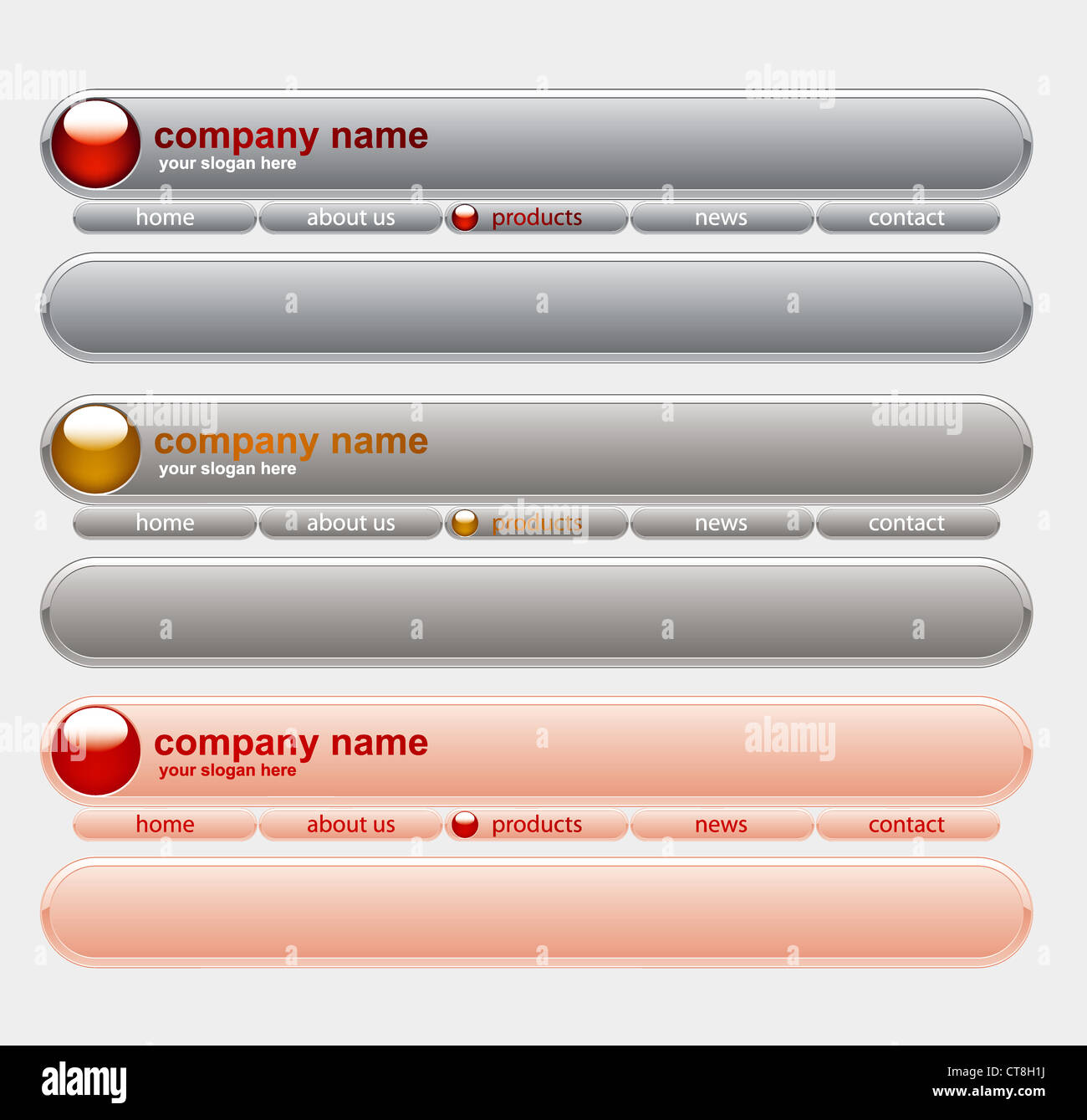 vector web navigation templates Stock Photo - Alamy