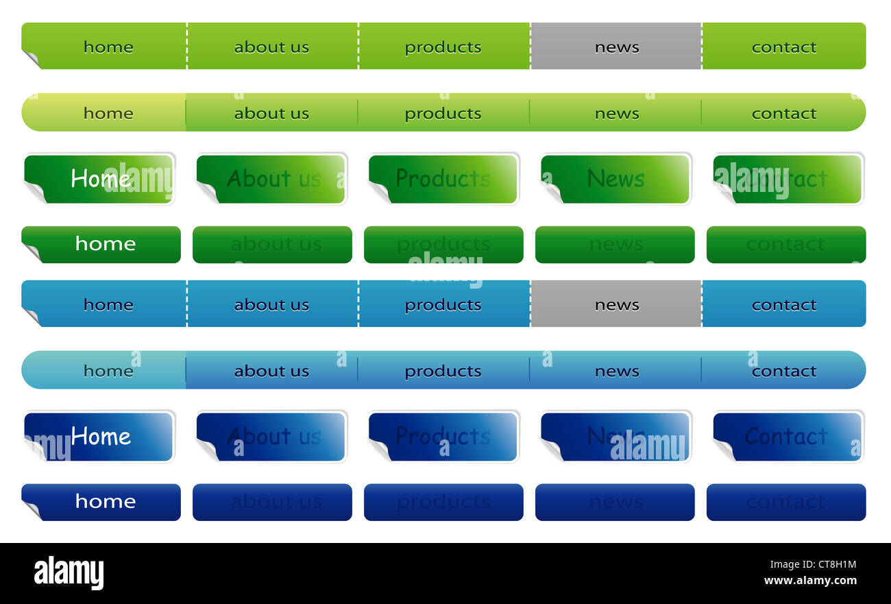 vector web navigation templates Stock Photo - Alamy