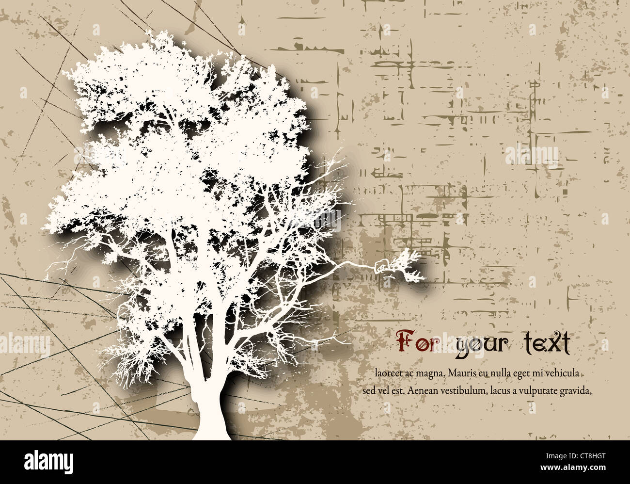 grunge background with tree vector illustration Stock Photo - Alamy