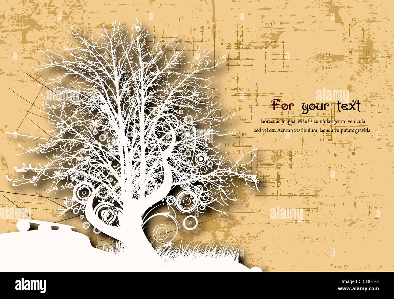 grunge background with tree vector illustration Stock Photo - Alamy