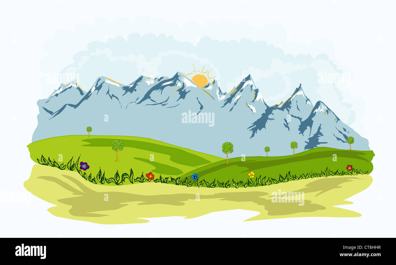 cartoon background vector illustration Stock Photo - Alamy