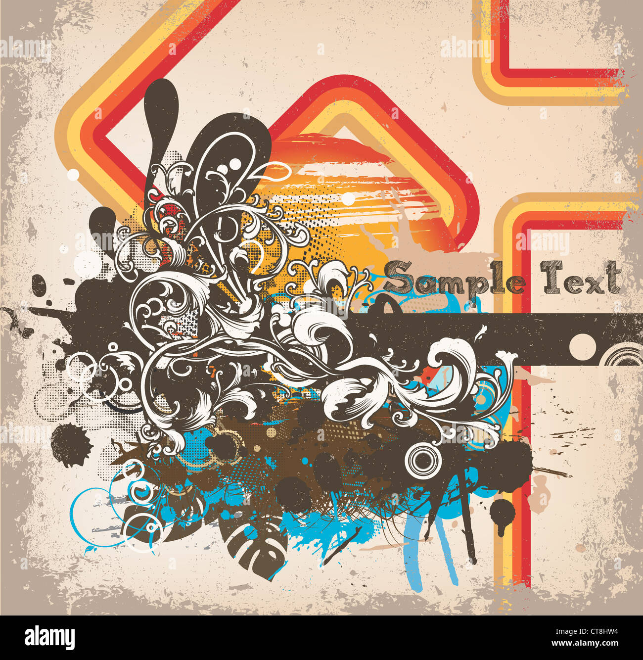 grunge retro background vector illustration Stock Photo - Alamy