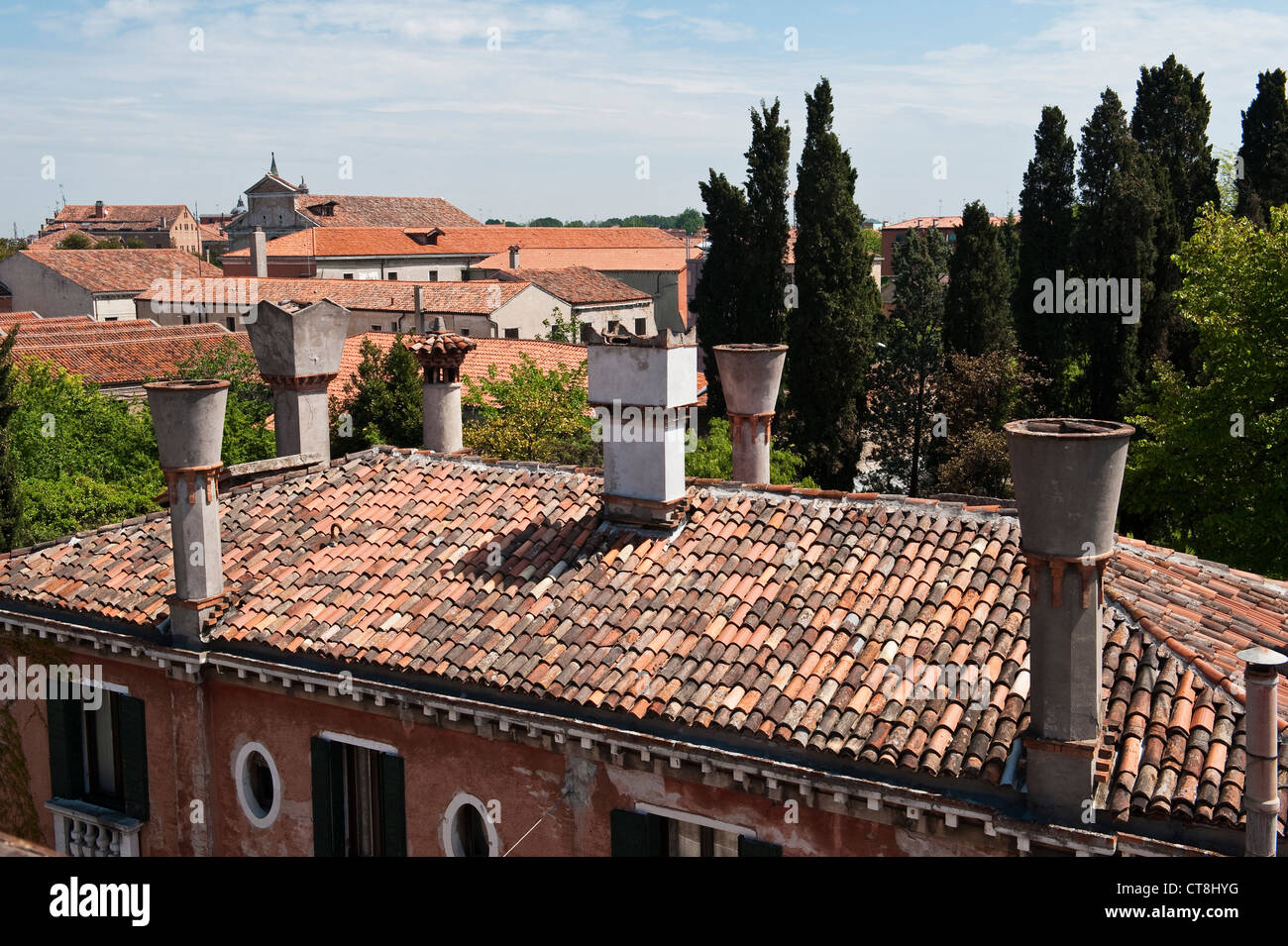 Typical Venetian chimneys on a house in the Giudecca, Venice, Italy ...
