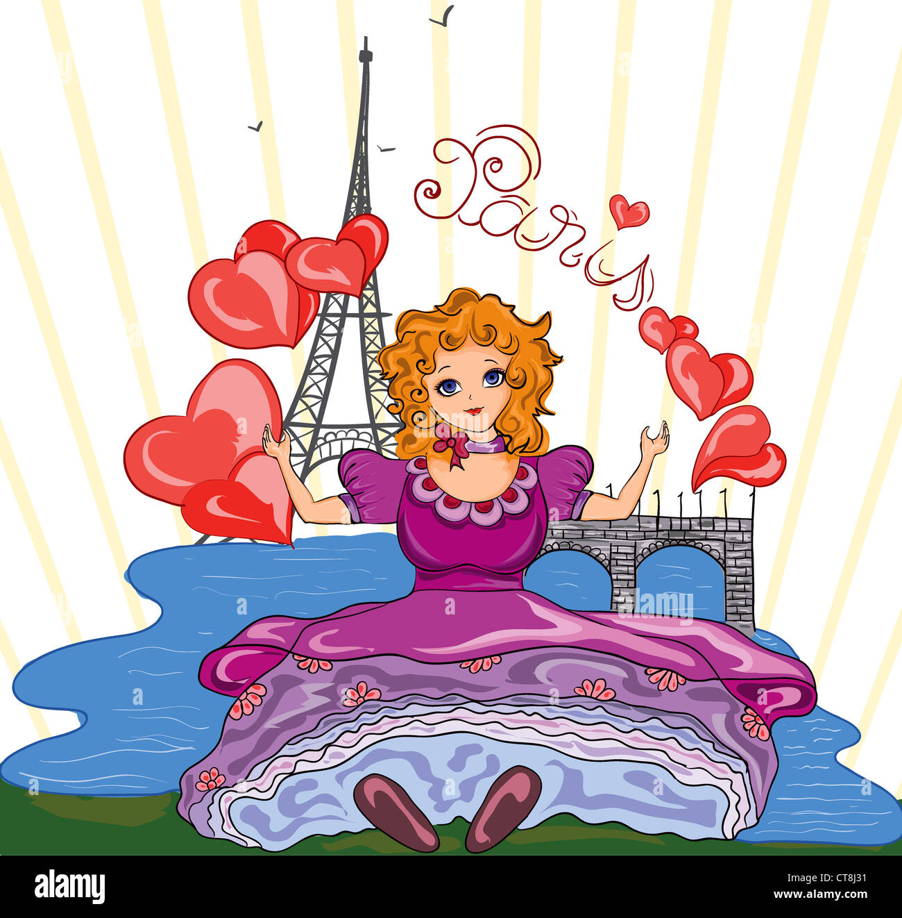 paris background vector illustration Stock Photo - Alamy