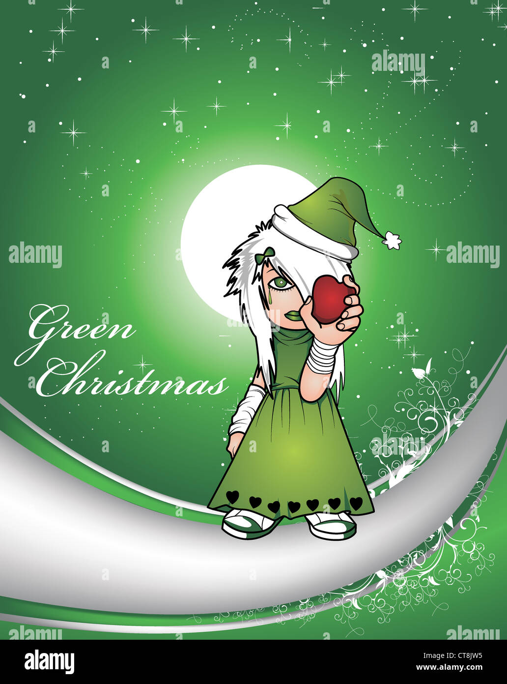 emo kid on a christmas background Stock Photo - Alamy