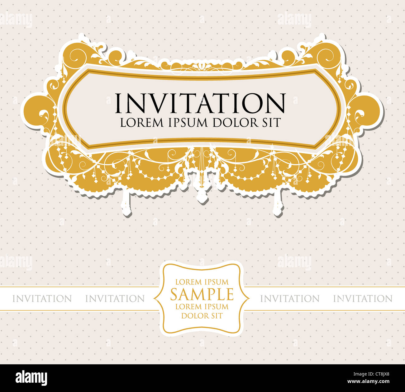 vintage invitation vector illustration Stock Photo - Alamy
