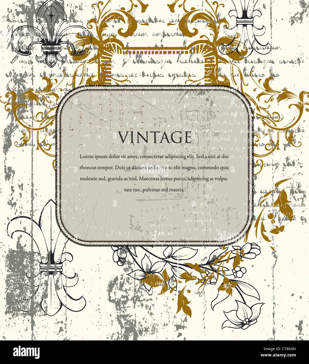 vintage frame vector illustration Stock Photo - Alamy