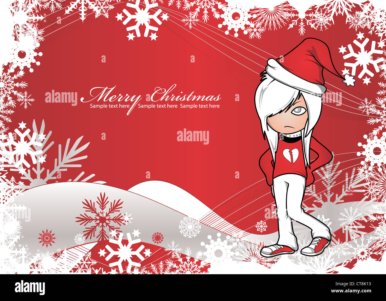 emo kid on a christmas background Stock Photo - Alamy