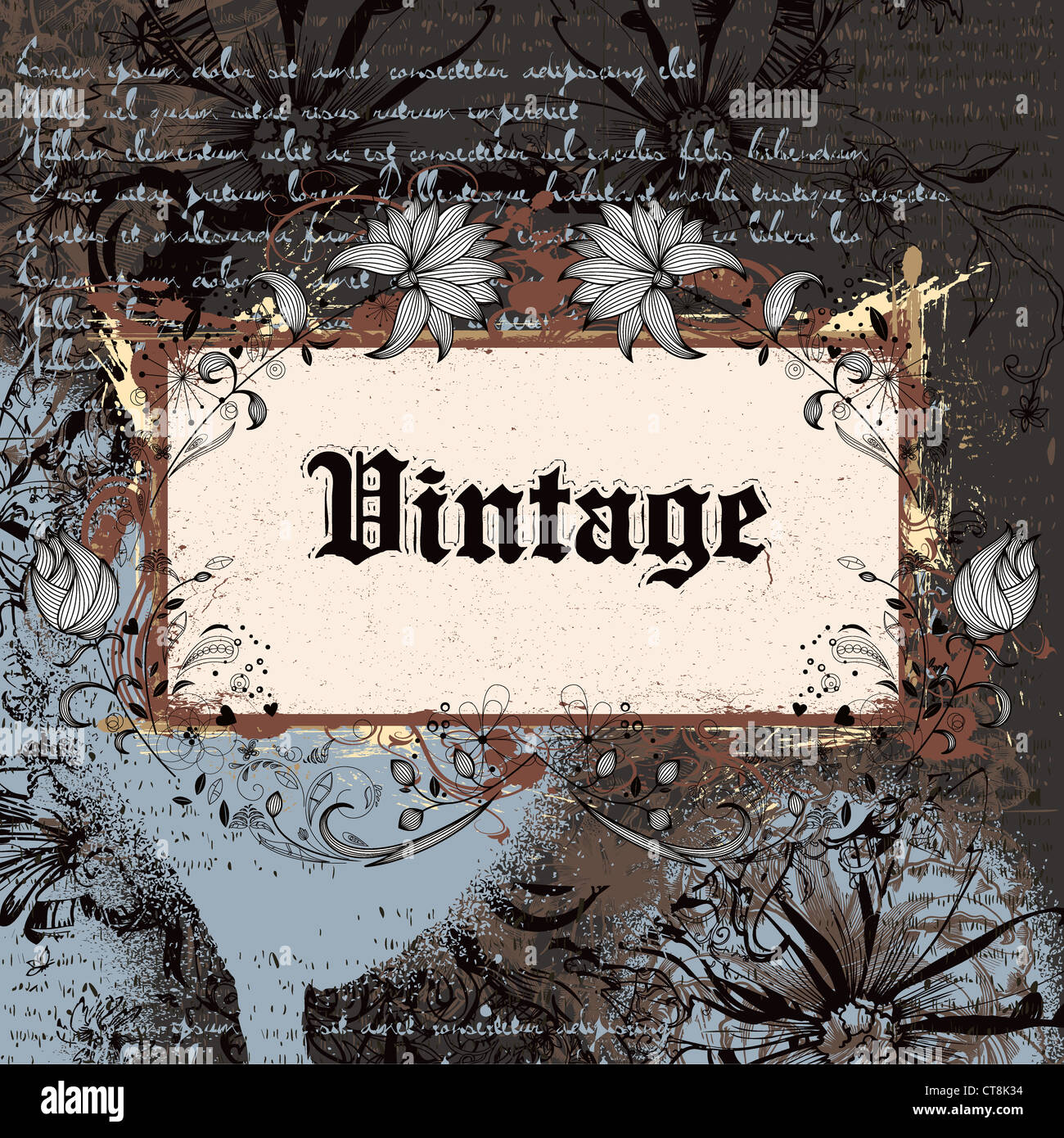 vintage frame vector illustration Stock Photo - Alamy