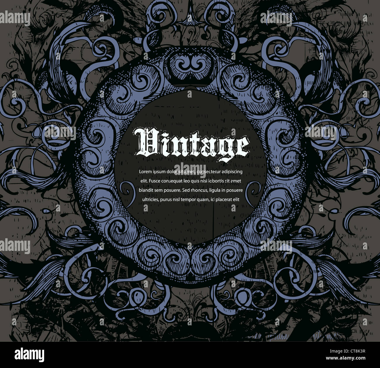 vintage frame vector illustration Stock Photo - Alamy