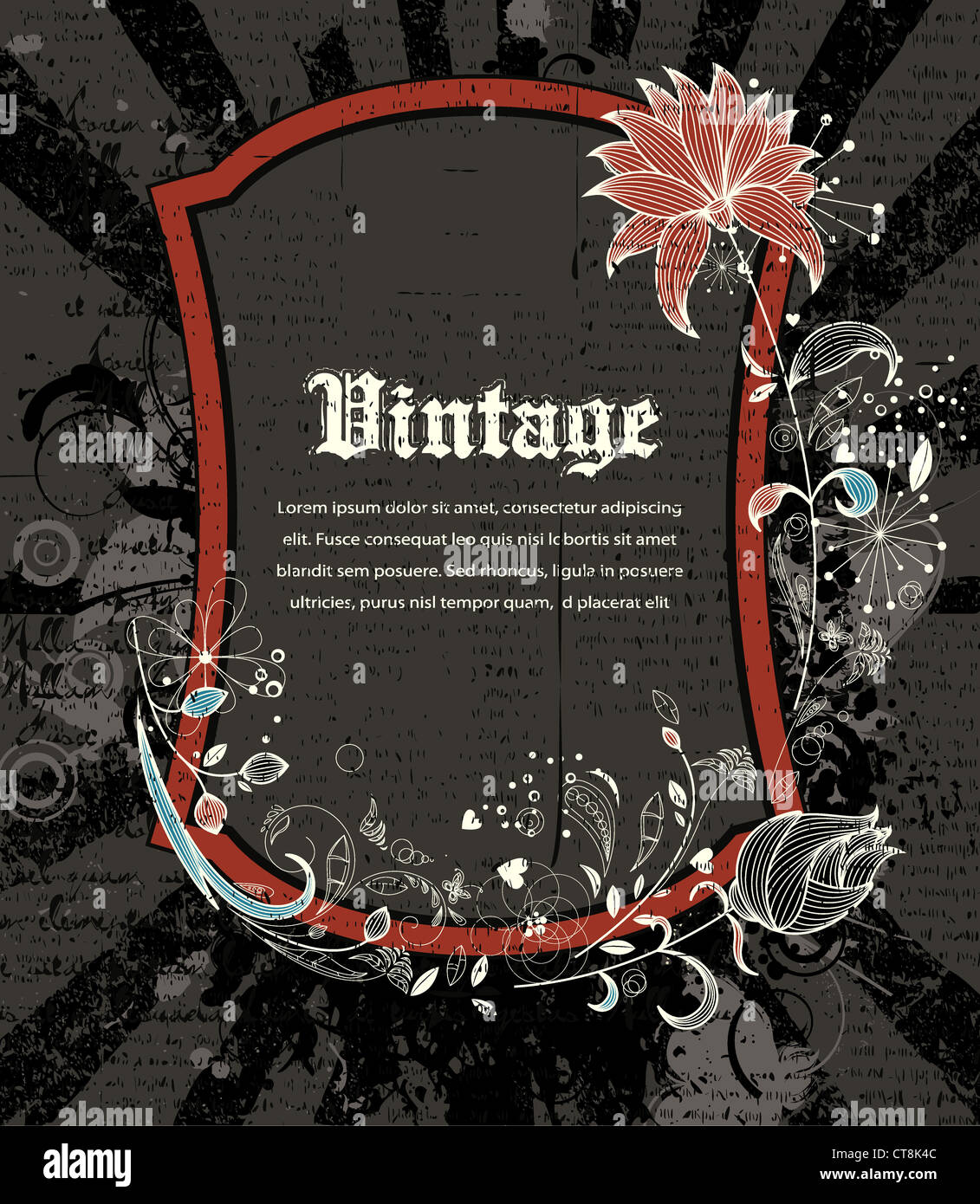 vintage frame vector illustration Stock Photo - Alamy