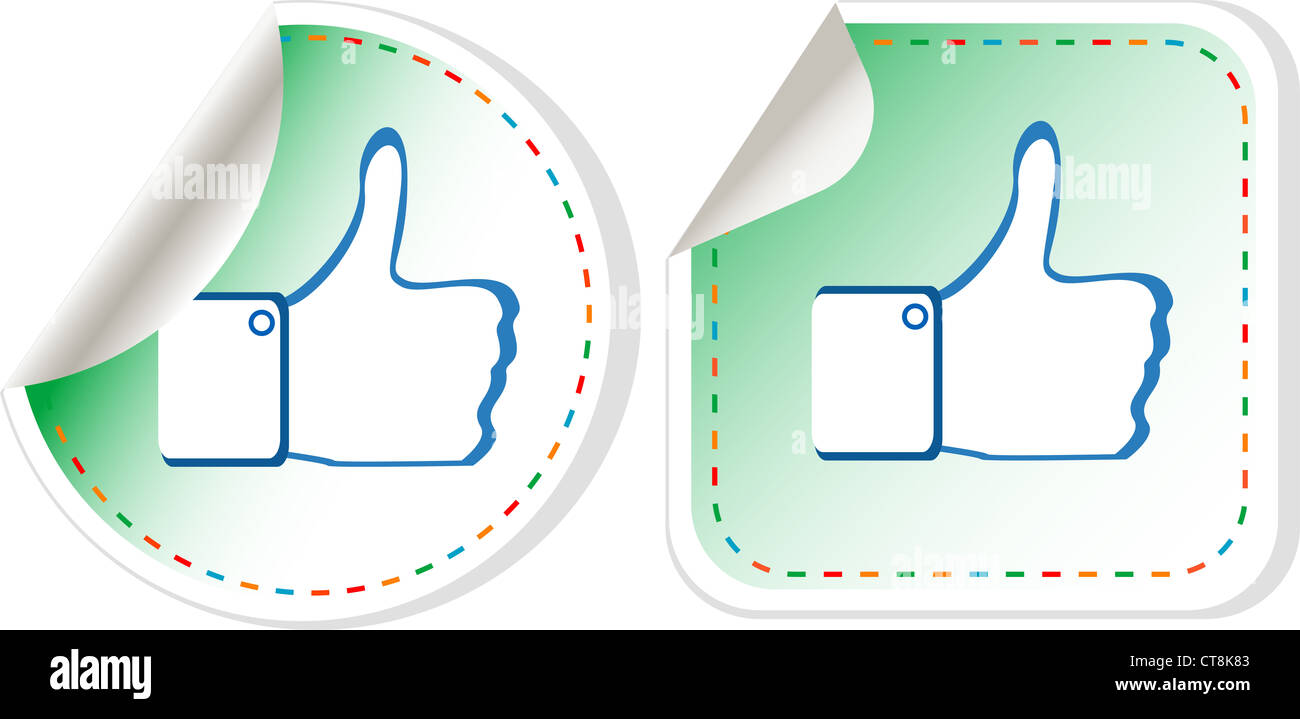 Paper thumb up like hand symbol. set of design elements Stock Photo - Alamy