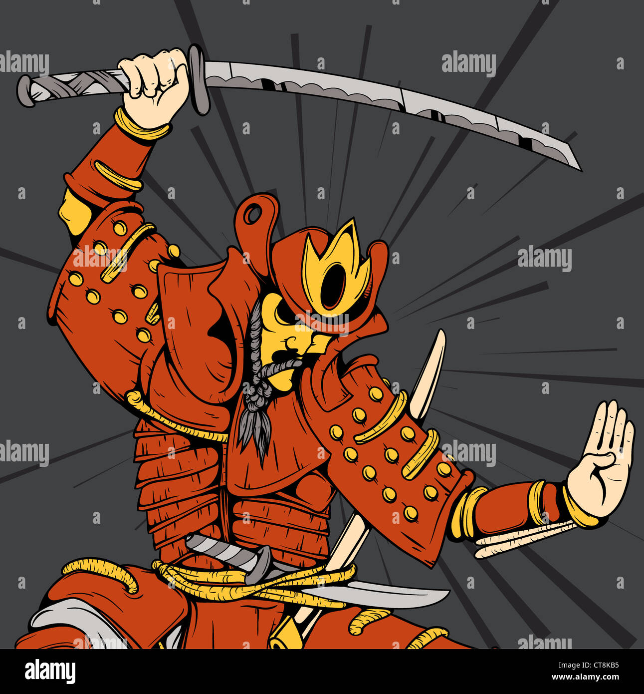 vector japanese background with samurai Stock Photo - Alamy