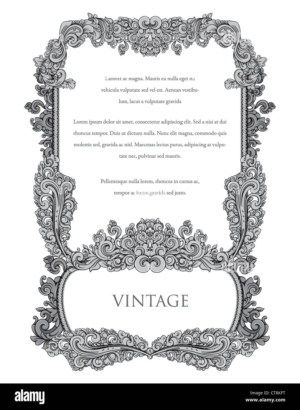 vector baroque floral frame Stock Photo - Alamy