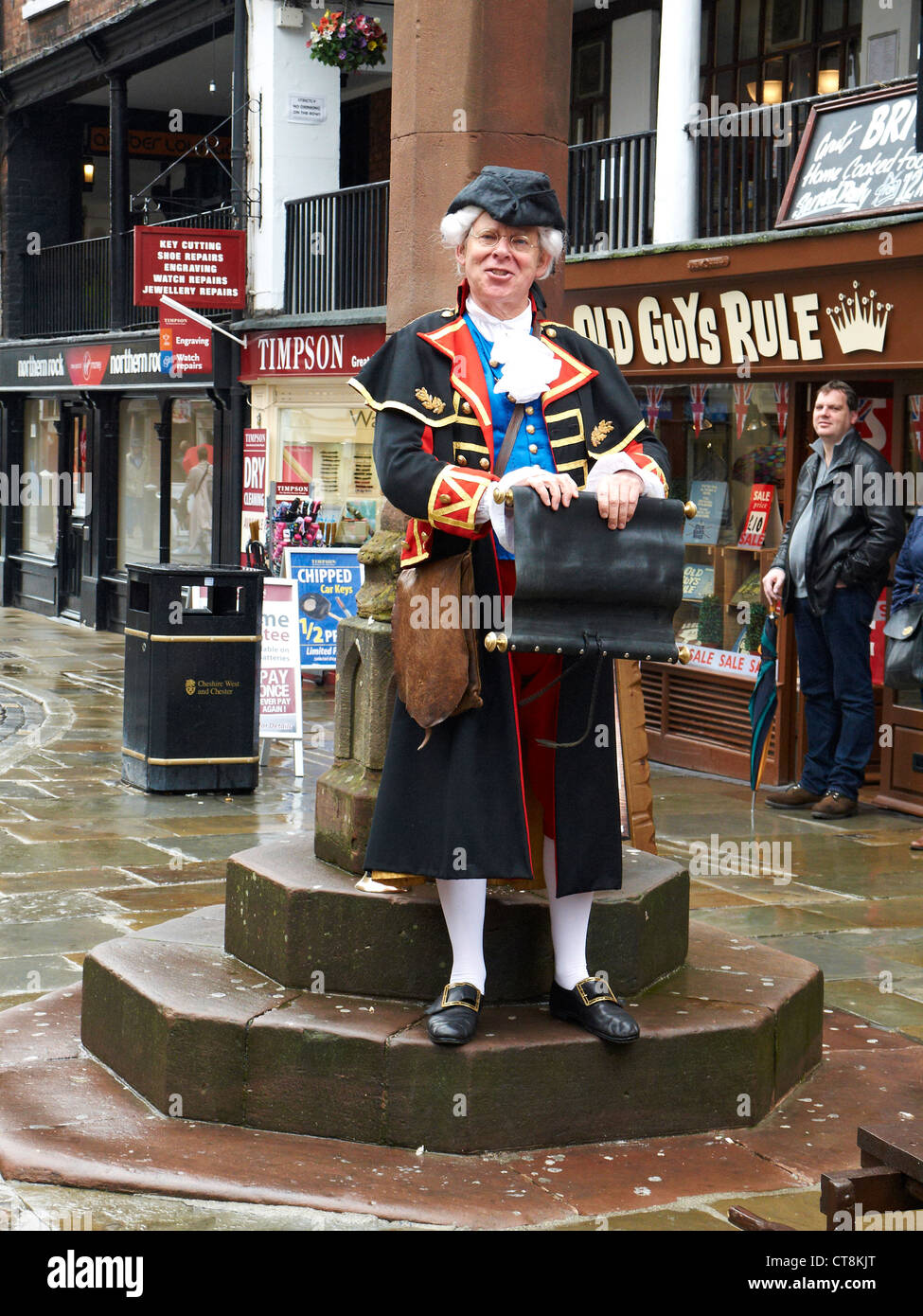 Town crier in Chester Cheshire UK Stock Photo - Alamy