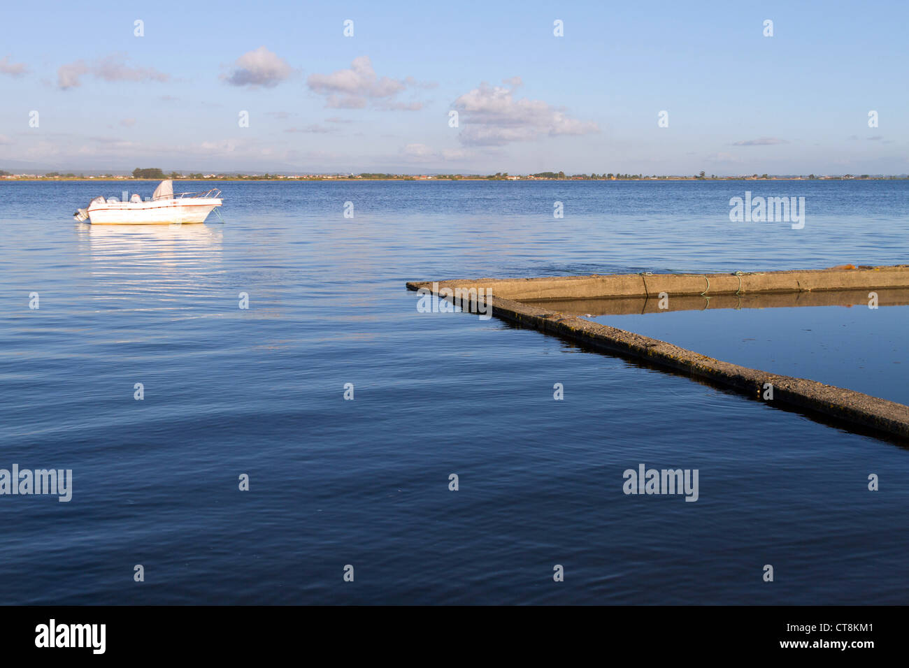 Small Boat floating on riverside Stock Photo - Alamy