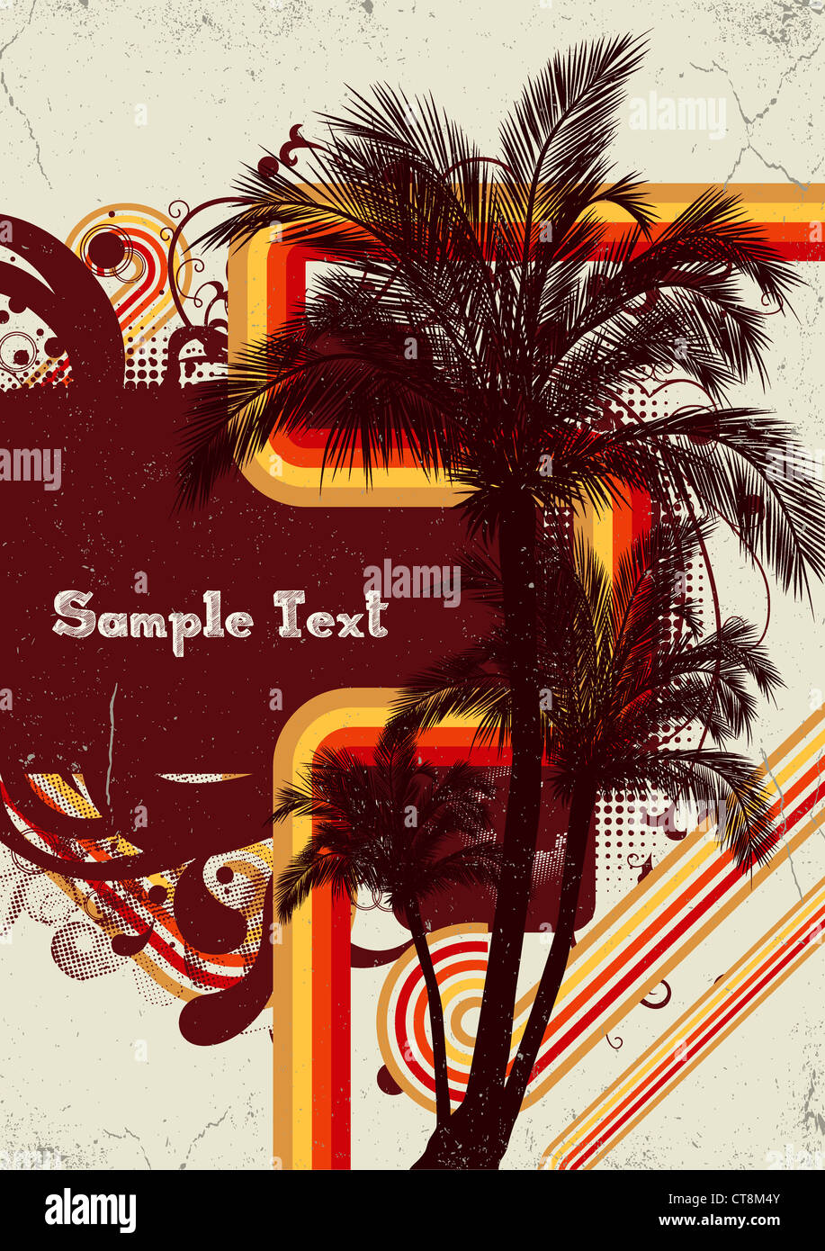 vector retro summer background Stock Photo - Alamy