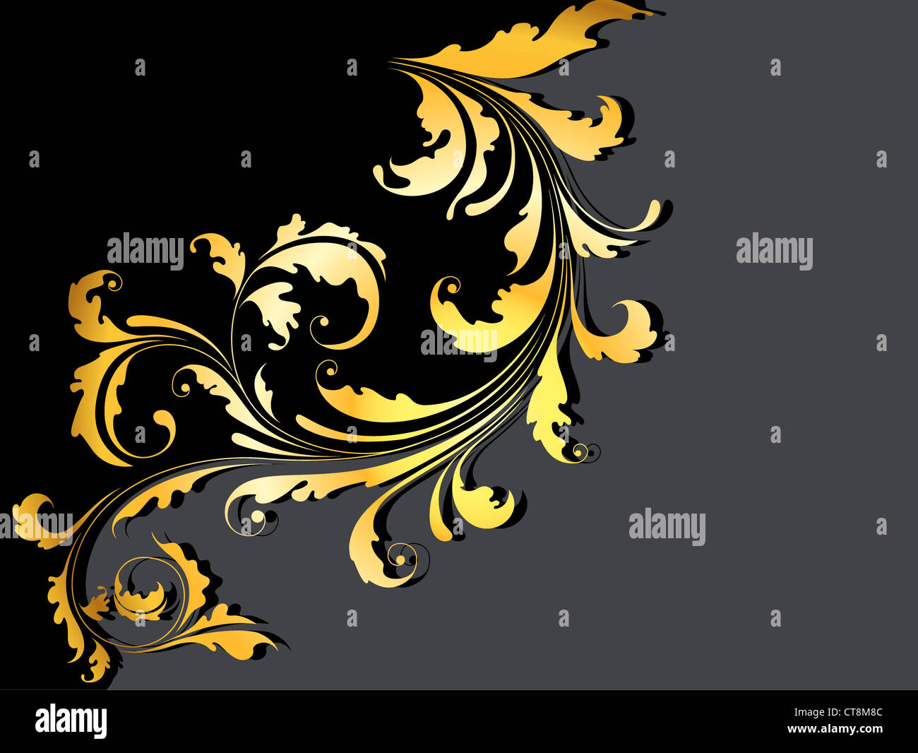 vector vintage gold floral background Stock Photo - Alamy