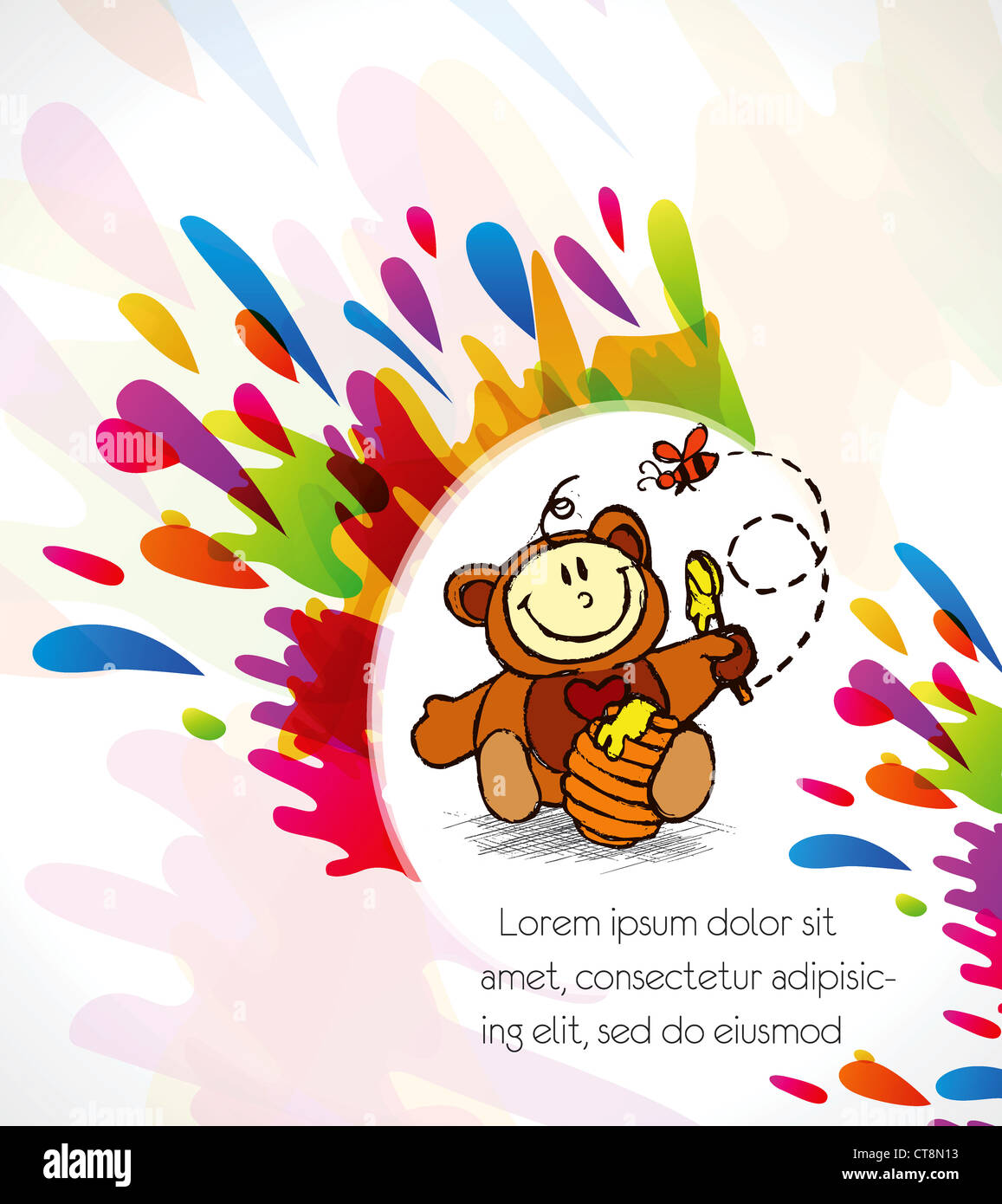 kid with colorful background vector illustration Stock Photo - Alamy