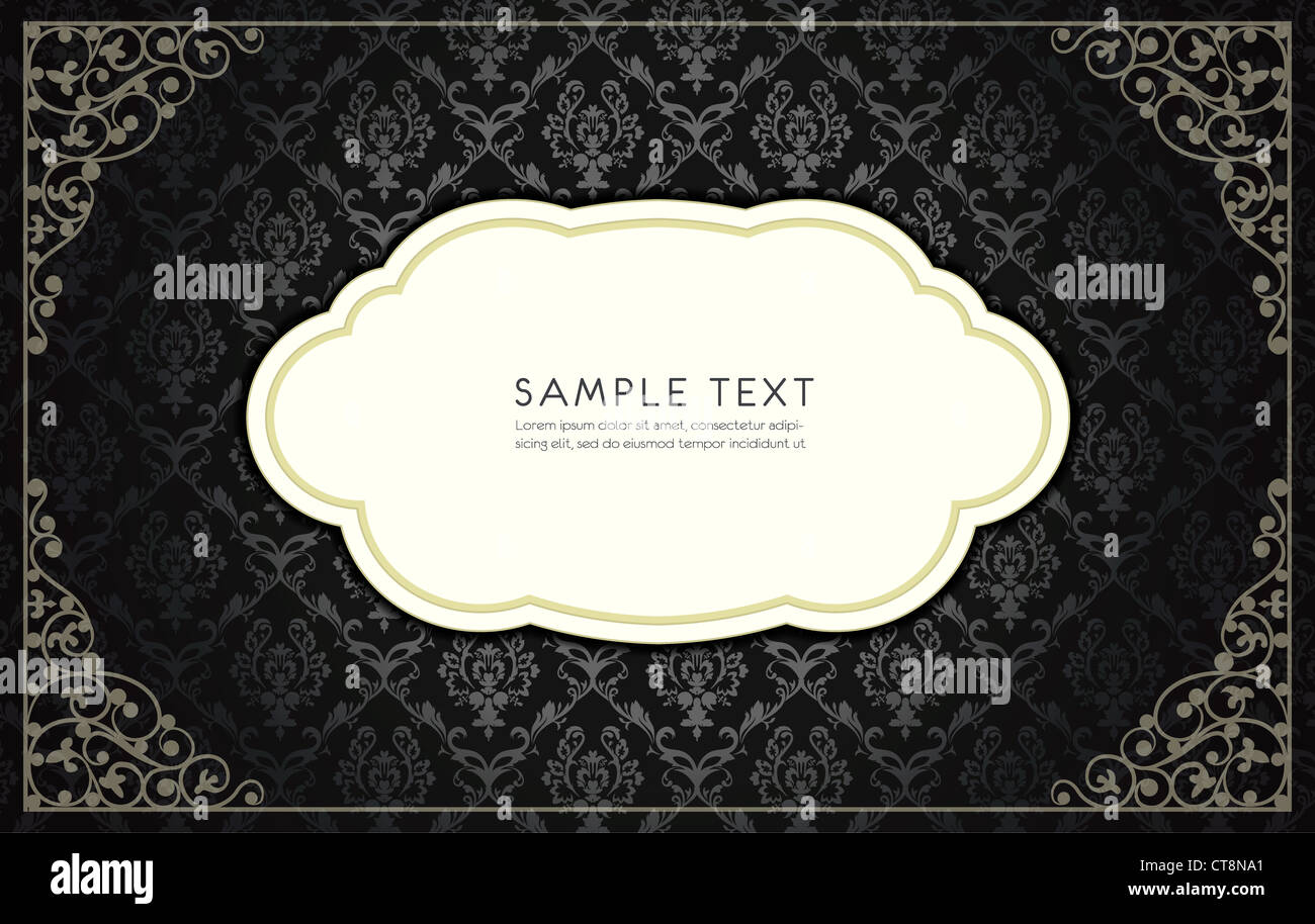 damask frame vector illustration Stock Photo - Alamy