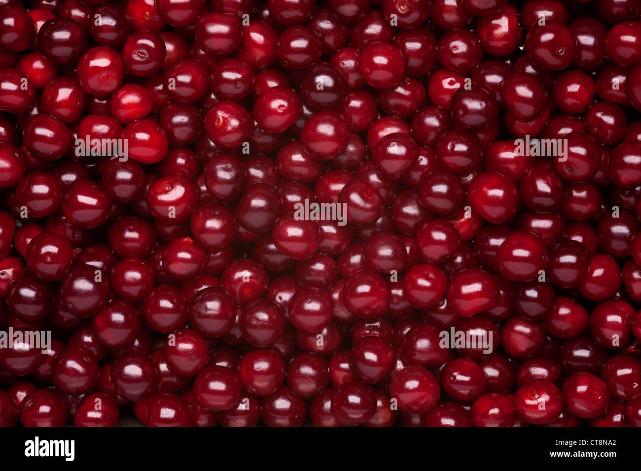 red cherry background, cherries without stems, natural texture Stock ...