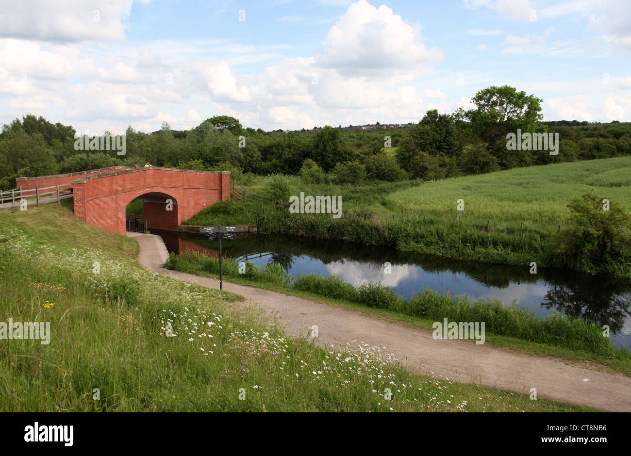 Chesterfield Canal and Towpath in Derbyshire known as Cuckoo Way Stock ...